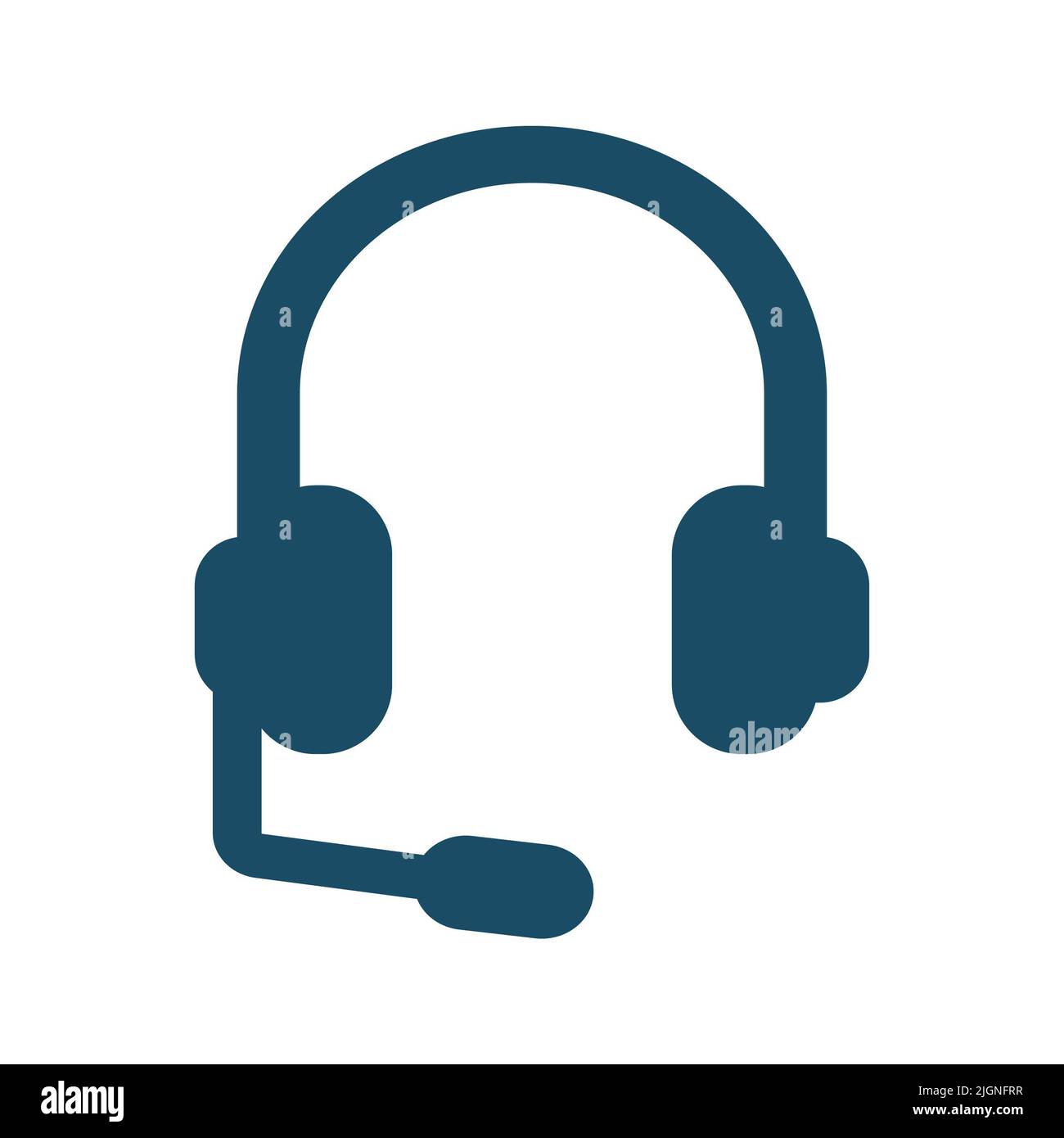 Icône de casque plat bleu foncé de haute qualité pour centre d'appels ...