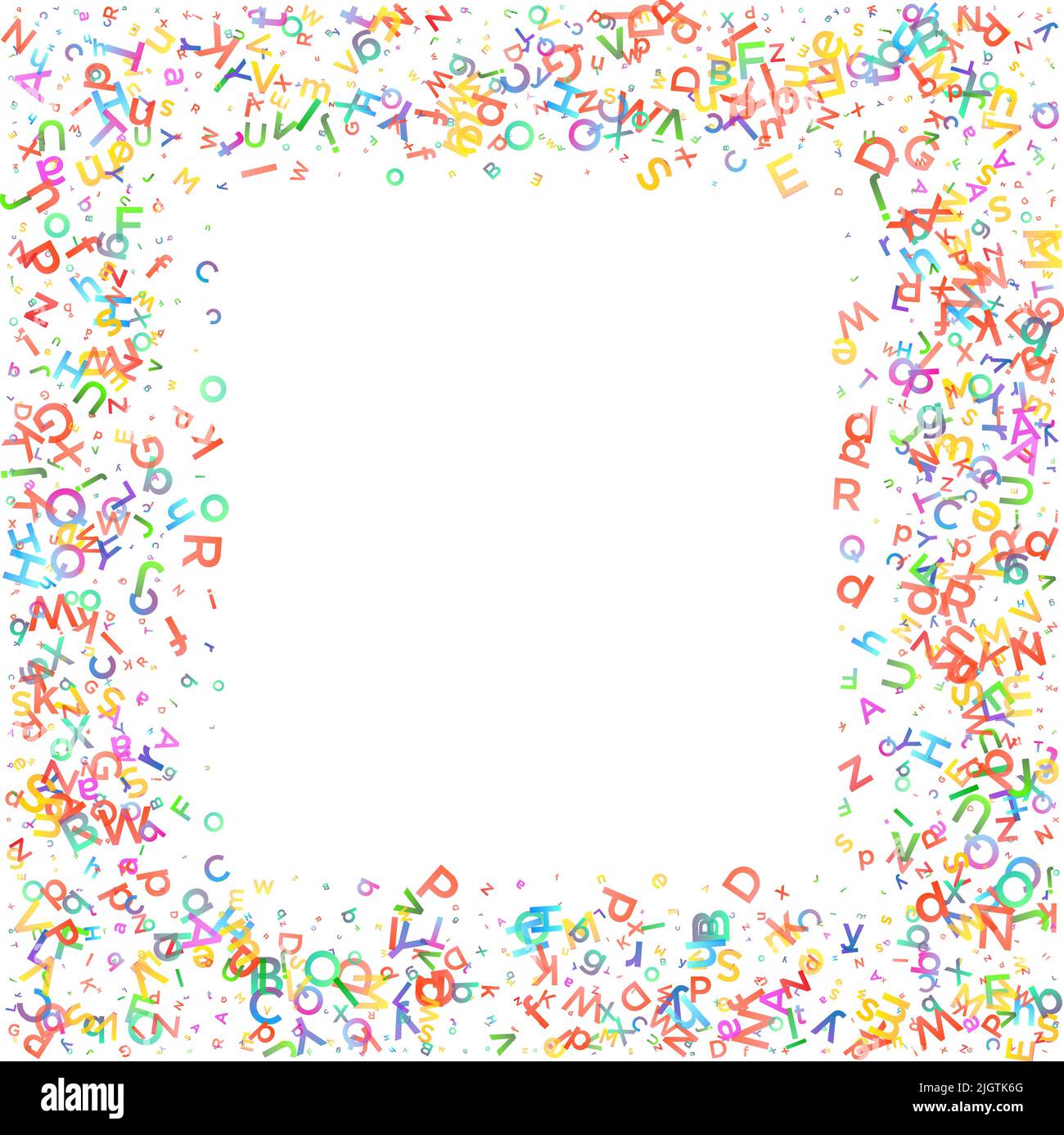 Fond vectoriel coloré composé d'alphabets, de lettres ou de caractères ...