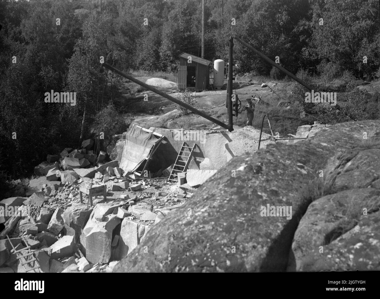 Mine de quartz obsolète. Il a été ouvert à 1940-T et exploité pendant ...