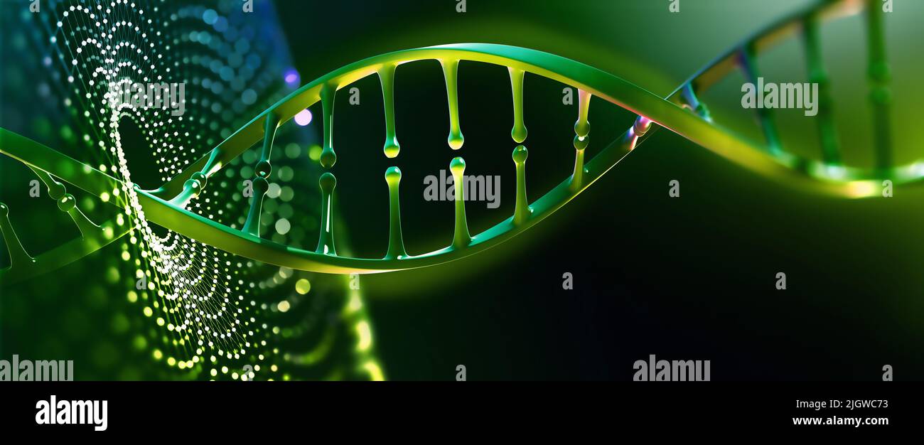 Illustration de DNA Helix 3D. Mutations sous microscope. Décodage du ...