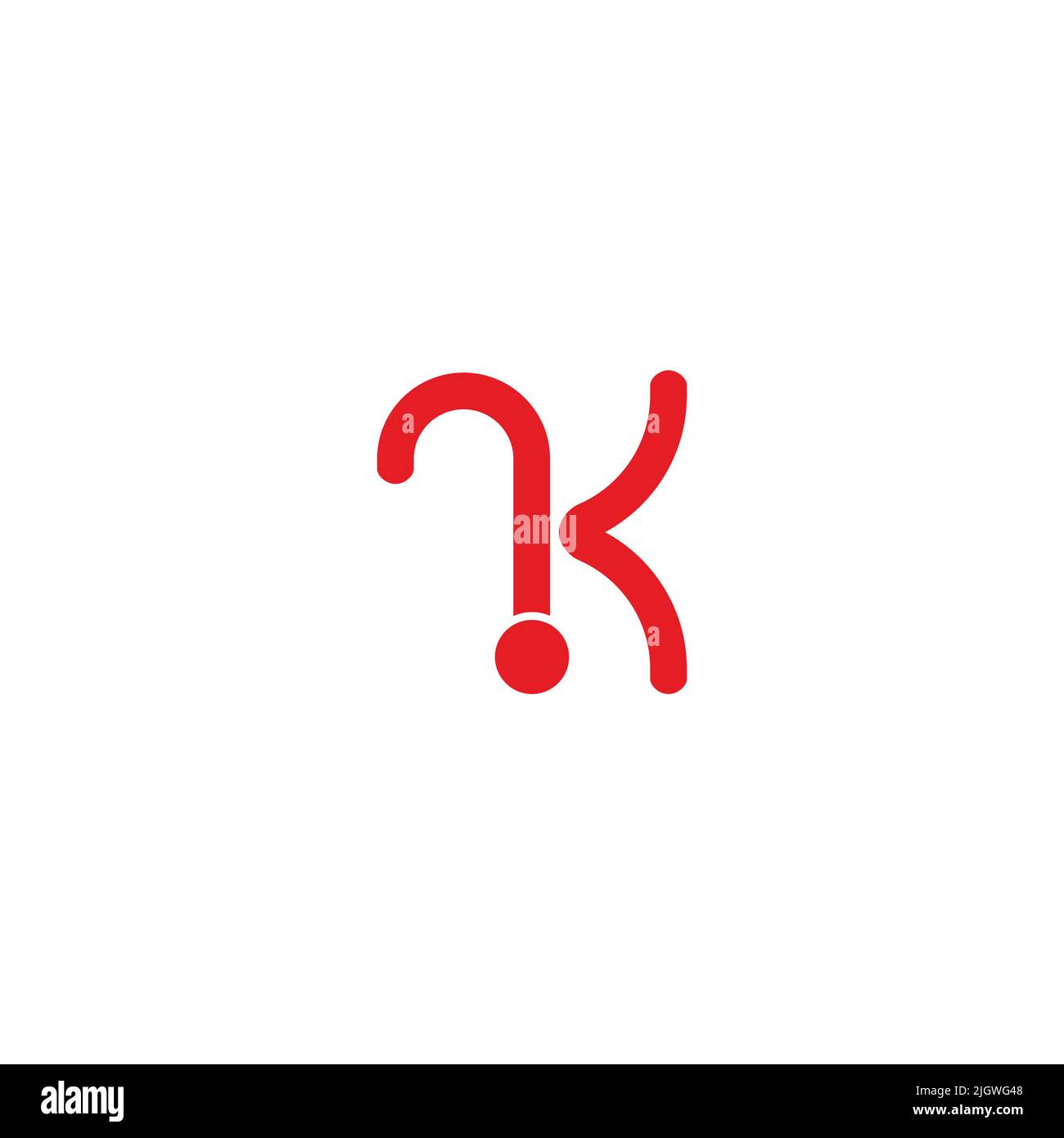 lettre k point d'exclamation design doodle logo vector Image ...