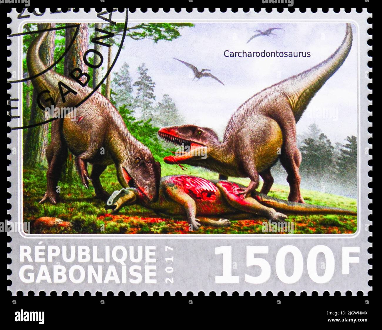 MOSCOU, RUSSIE - 17 JUIN 2022: Timbre-poste imprimé au Gabon montre ...