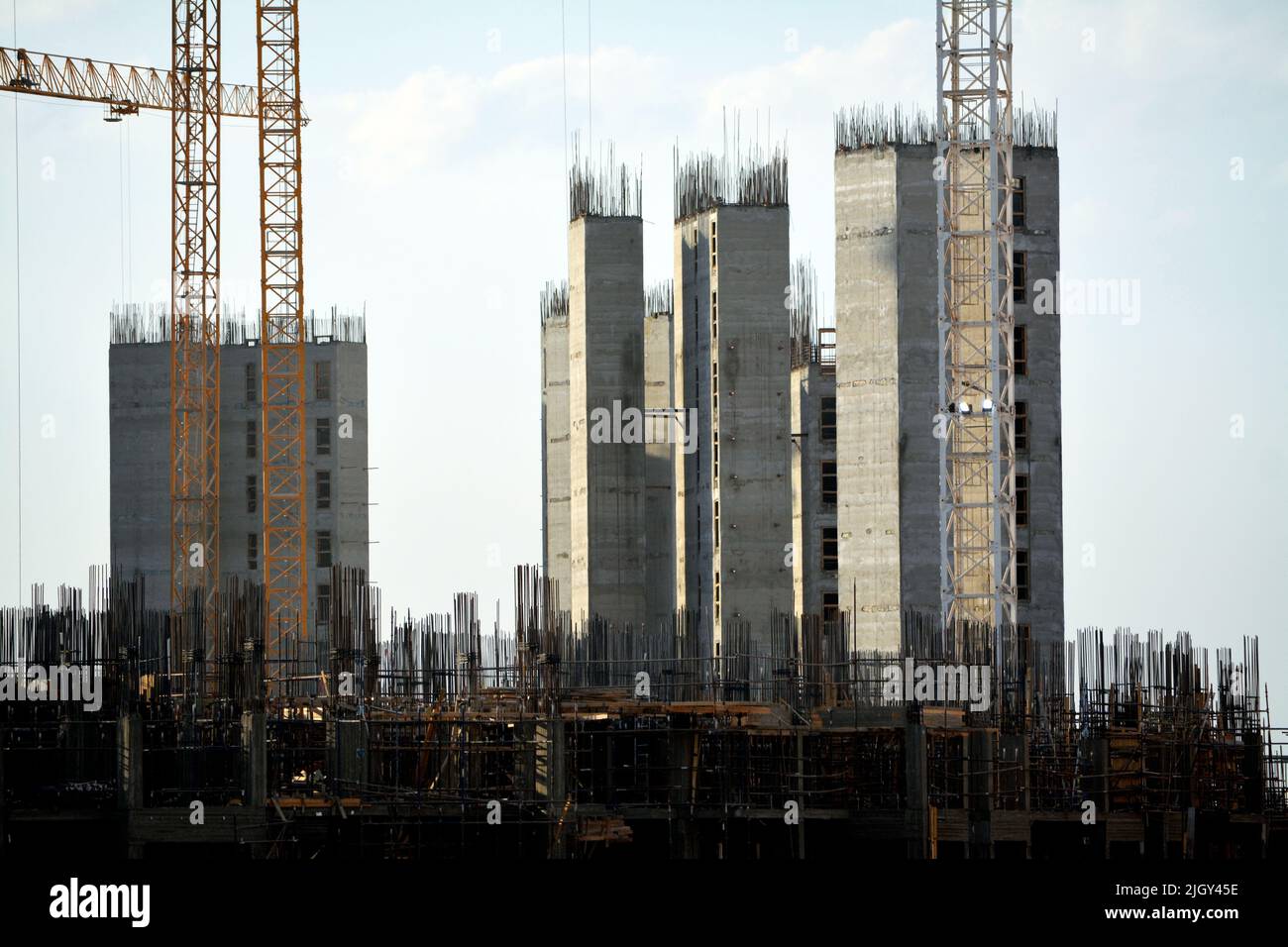 Giza, Egypte, 13 juin 2022: Chantier de nouveaux bâtiments en Egypte ...