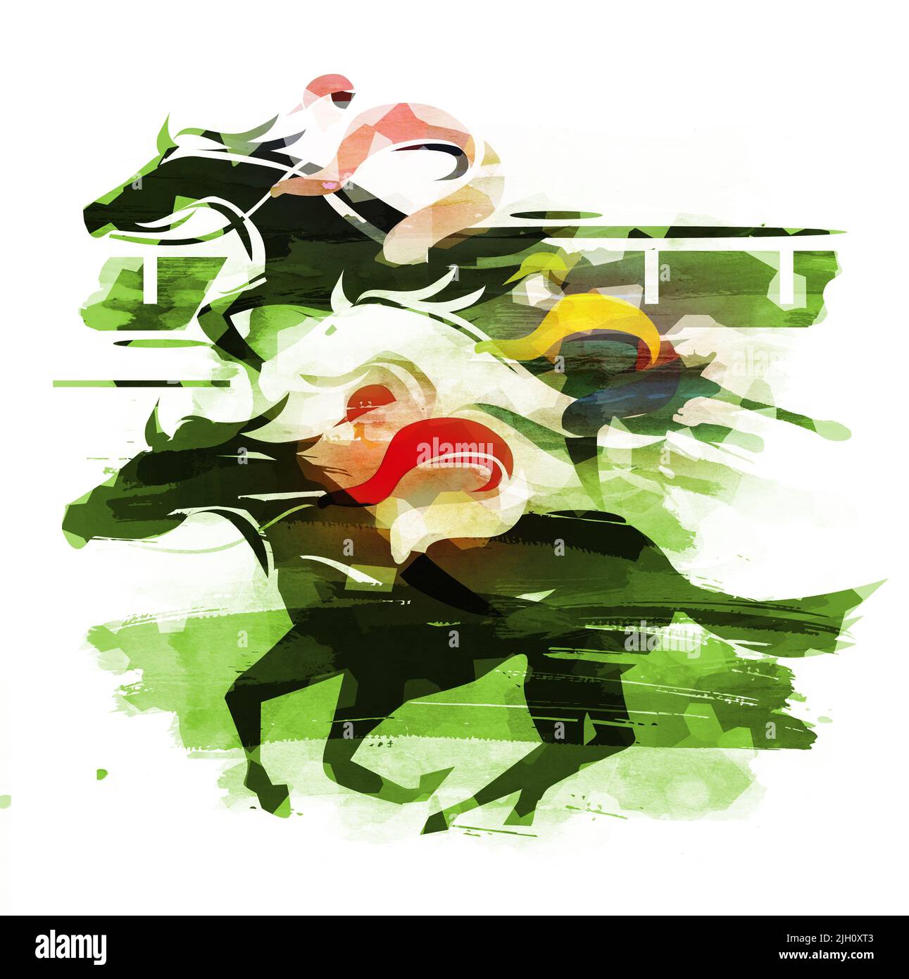 Illustration cartoon horse equestrian jockey Banque de photographies et ...