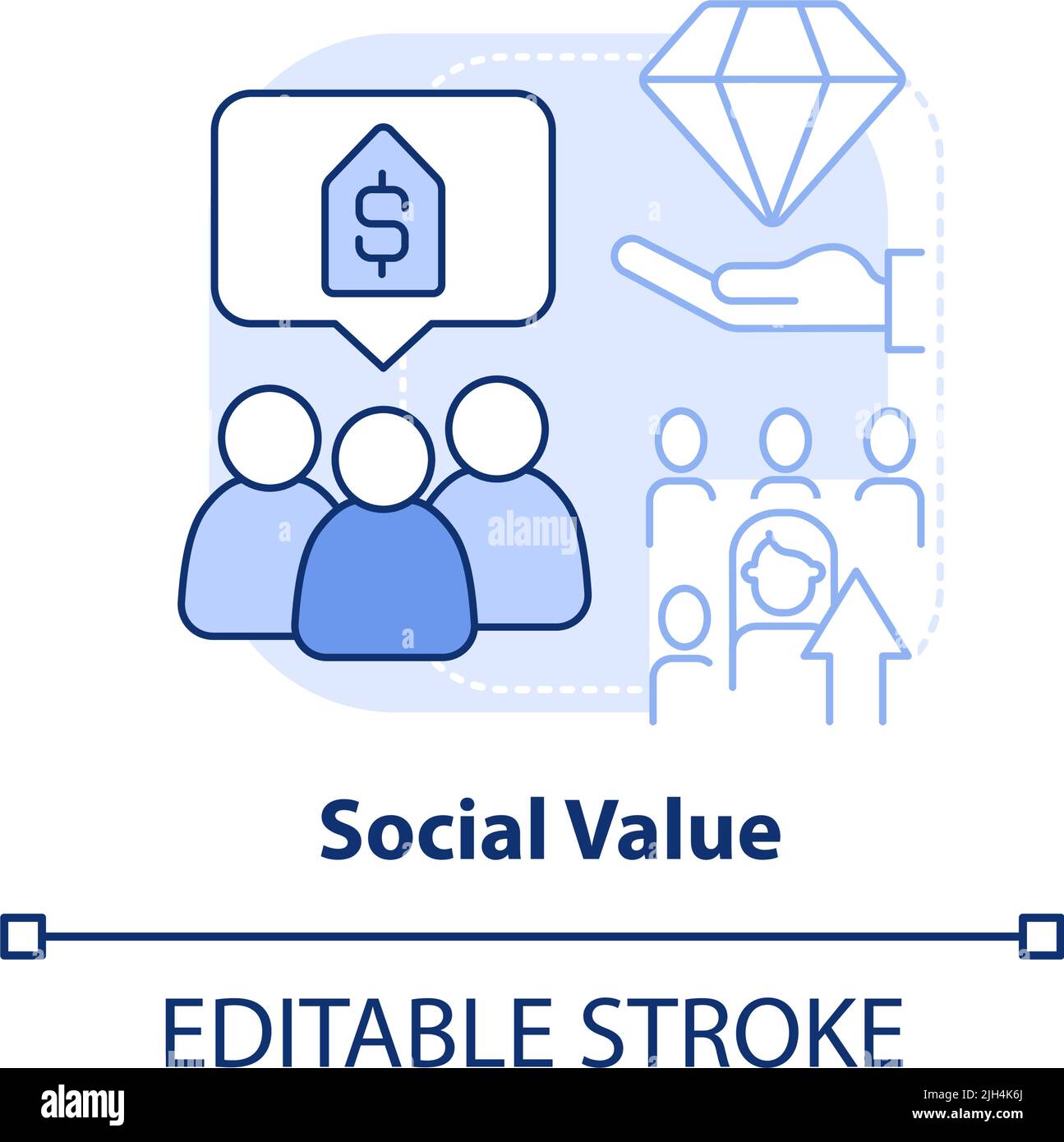 Icône de concept bleu clair de valeur sociale Image Vectorielle Stock ...