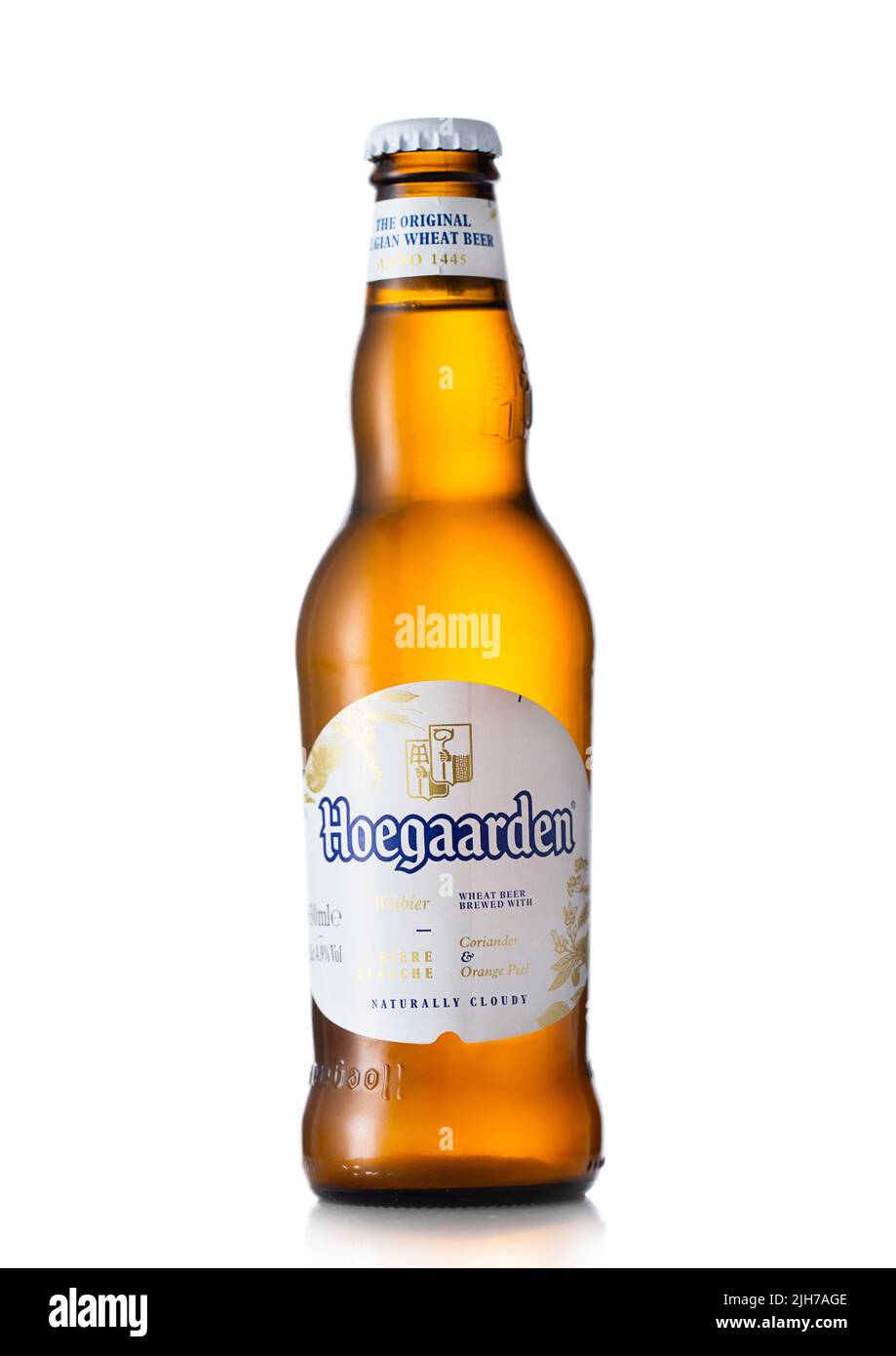 Bottle glass hoegaarden white beer Banque de photographies et d’images ...