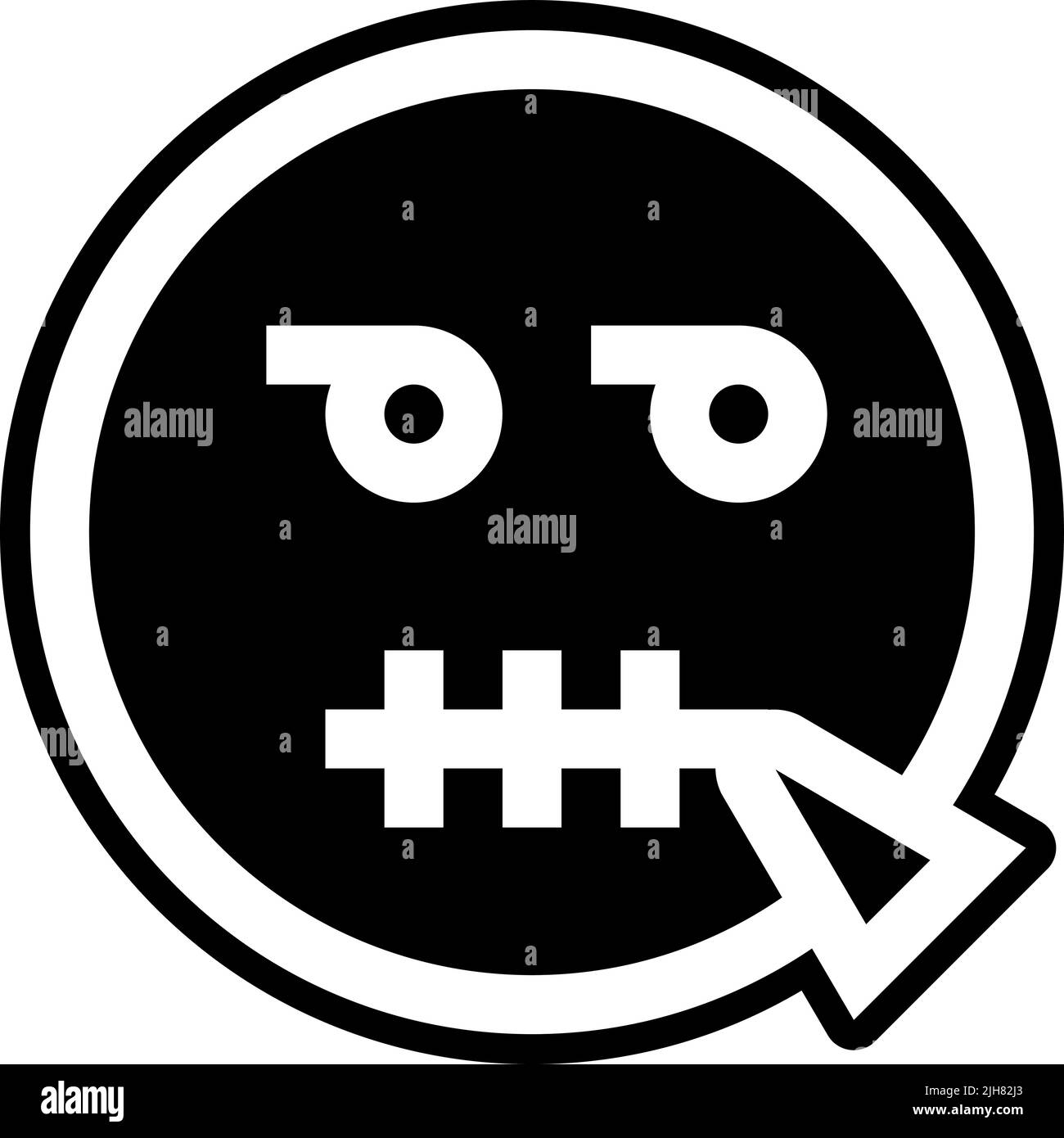 Emoticon smiley yellow hush Banque d'images vectorielles - Alamy