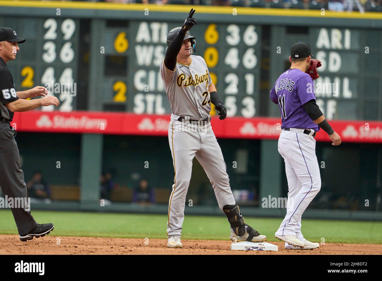 15 juillet 2022: Kevin Newman (27), deuxième basteur de Pittsburgh ...