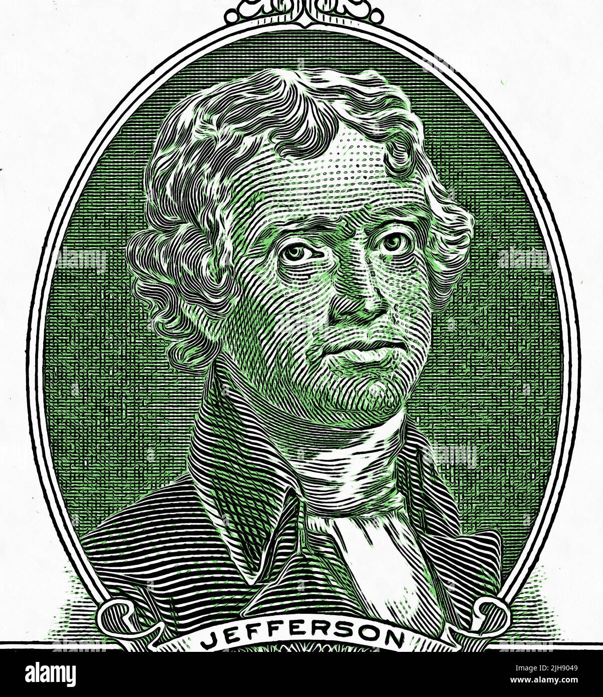 Portrait Thomas Jefferson, 1743-1826, homme d'État américain, l'un des ...