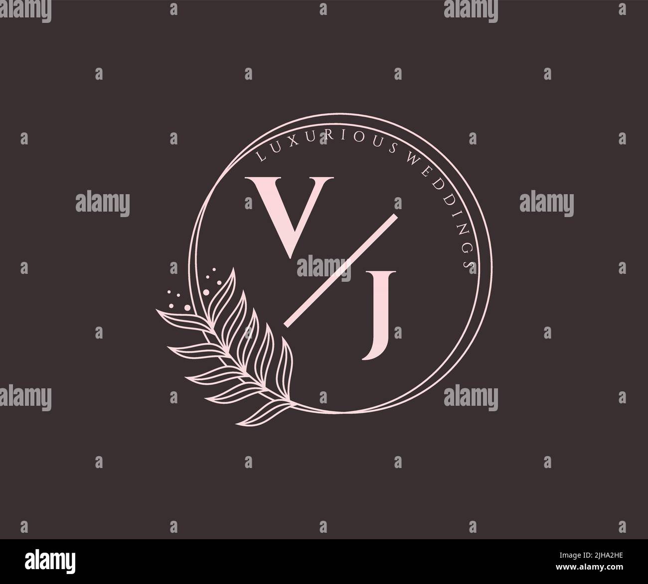 Lettre initiale de VJ modèle de logos de monogramme de mariage, dessin ...