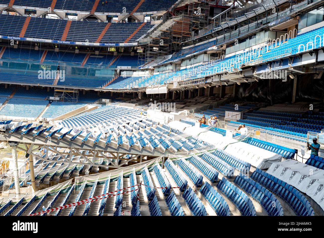 Santiago Bernabeu. Stade. Intérieur du stade Santiago Bernabu avec le ...