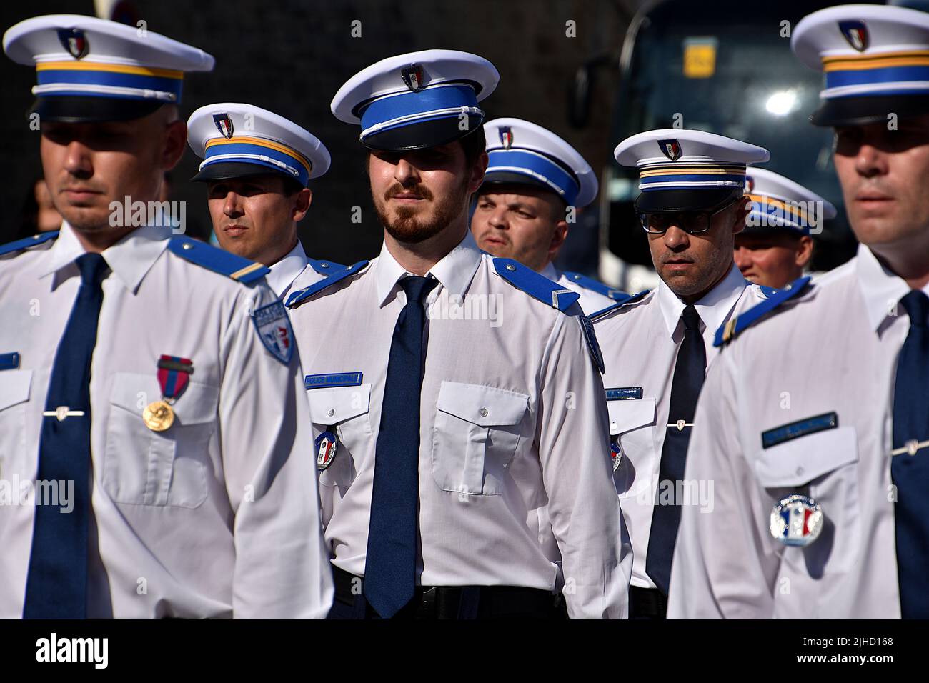 Marseille, France. 14th juillet 2022. Les membres de la police ...