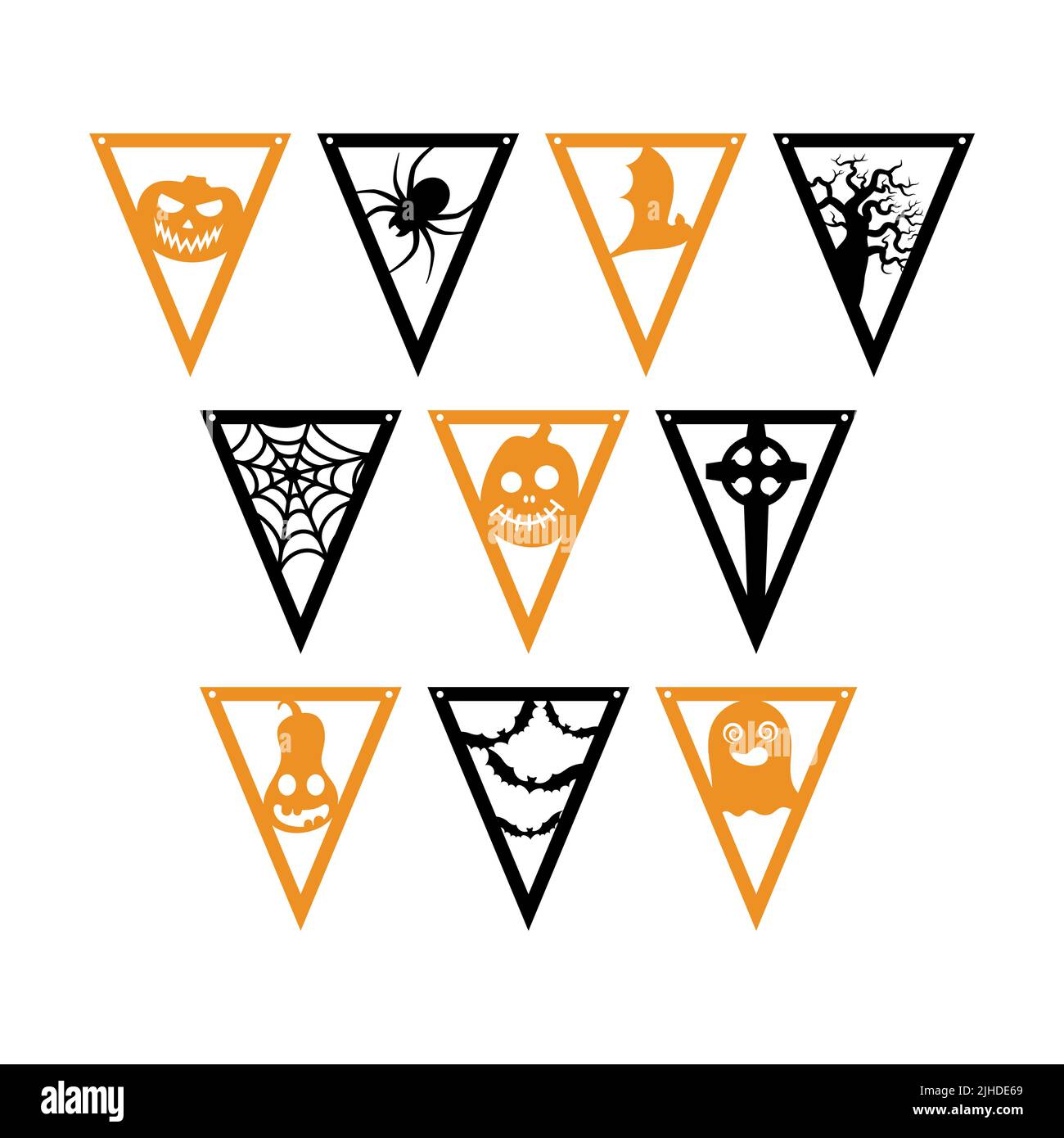 Banderole d'Halloween. Mettez en place des drapeaux décoratifs pour la ...