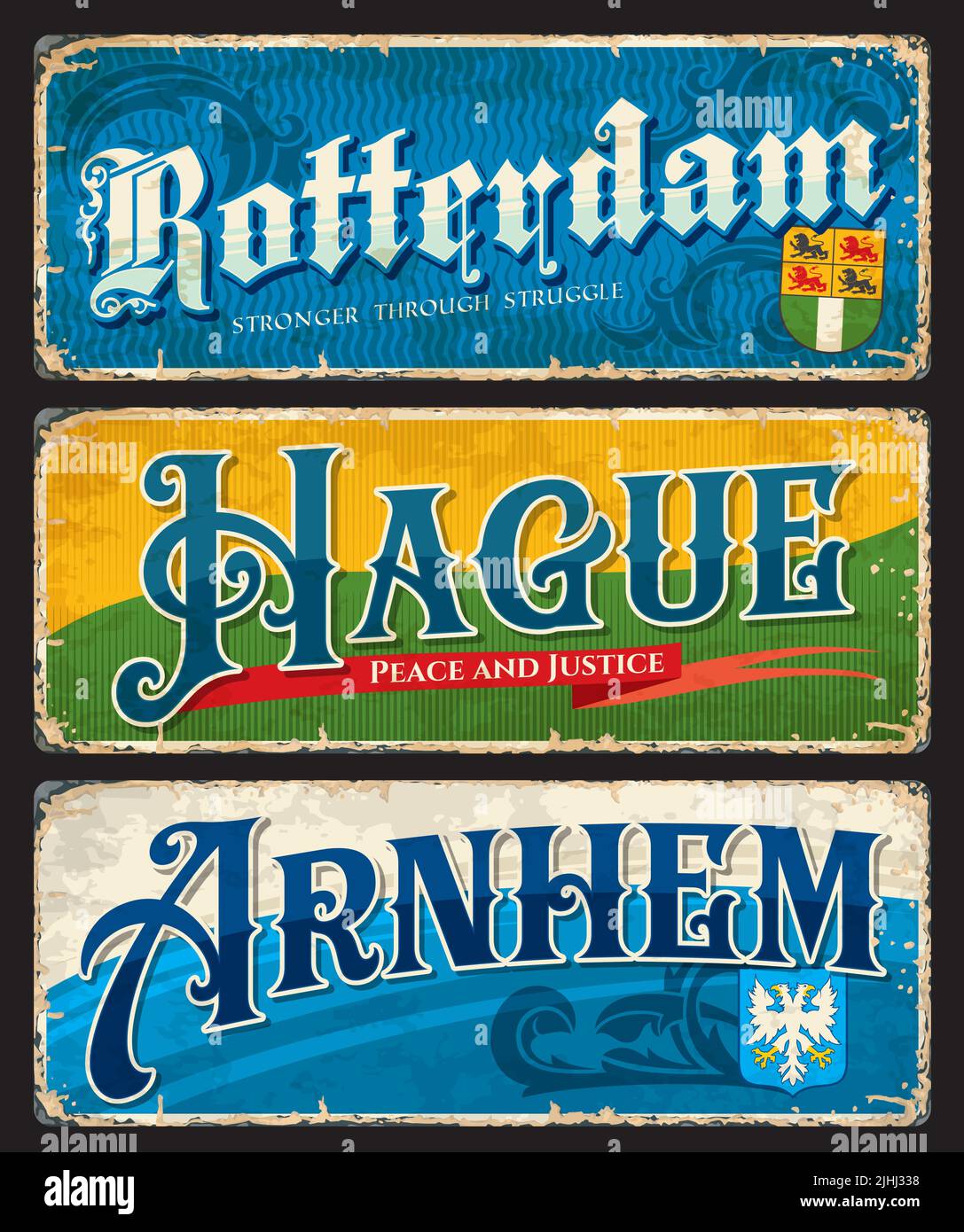Rotterdam, la Haye, Arnhem, Hollandais City Travel stickers et plaques ...