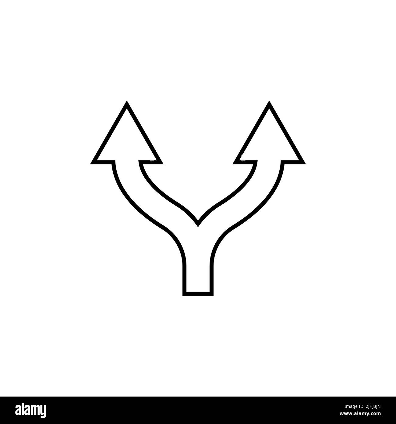 Icône de flèche à deux directions isolée sur fond blanc. Illustration ...