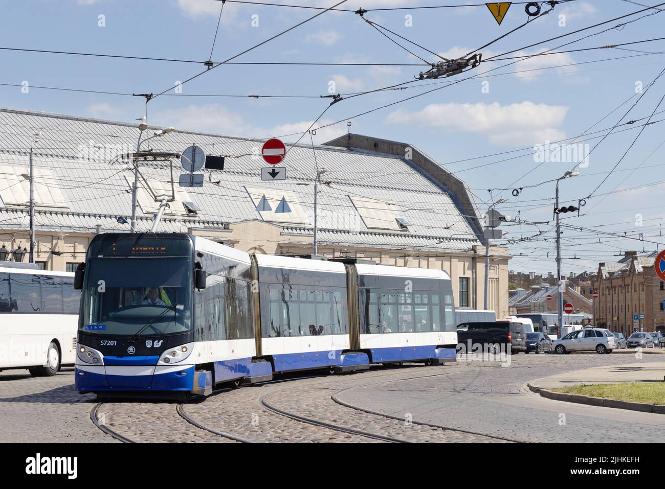 Tramway de Riga; Tramway utilisé pour les transports en commun, par le ...
