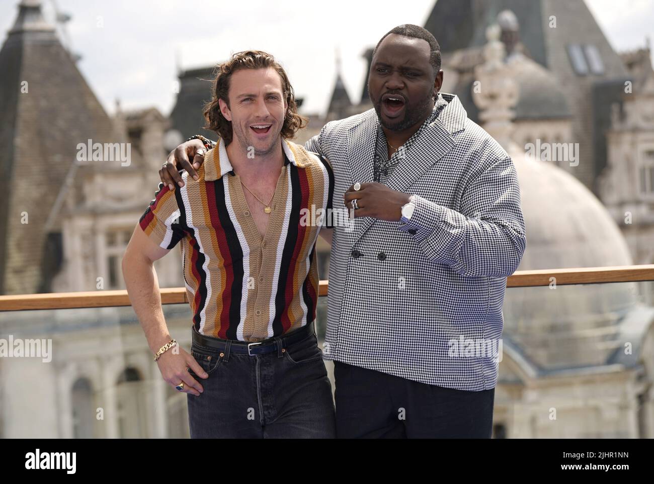 (De gauche à droite) Aaron Taylor-Johnson et Brian Tiree Henry à la ...