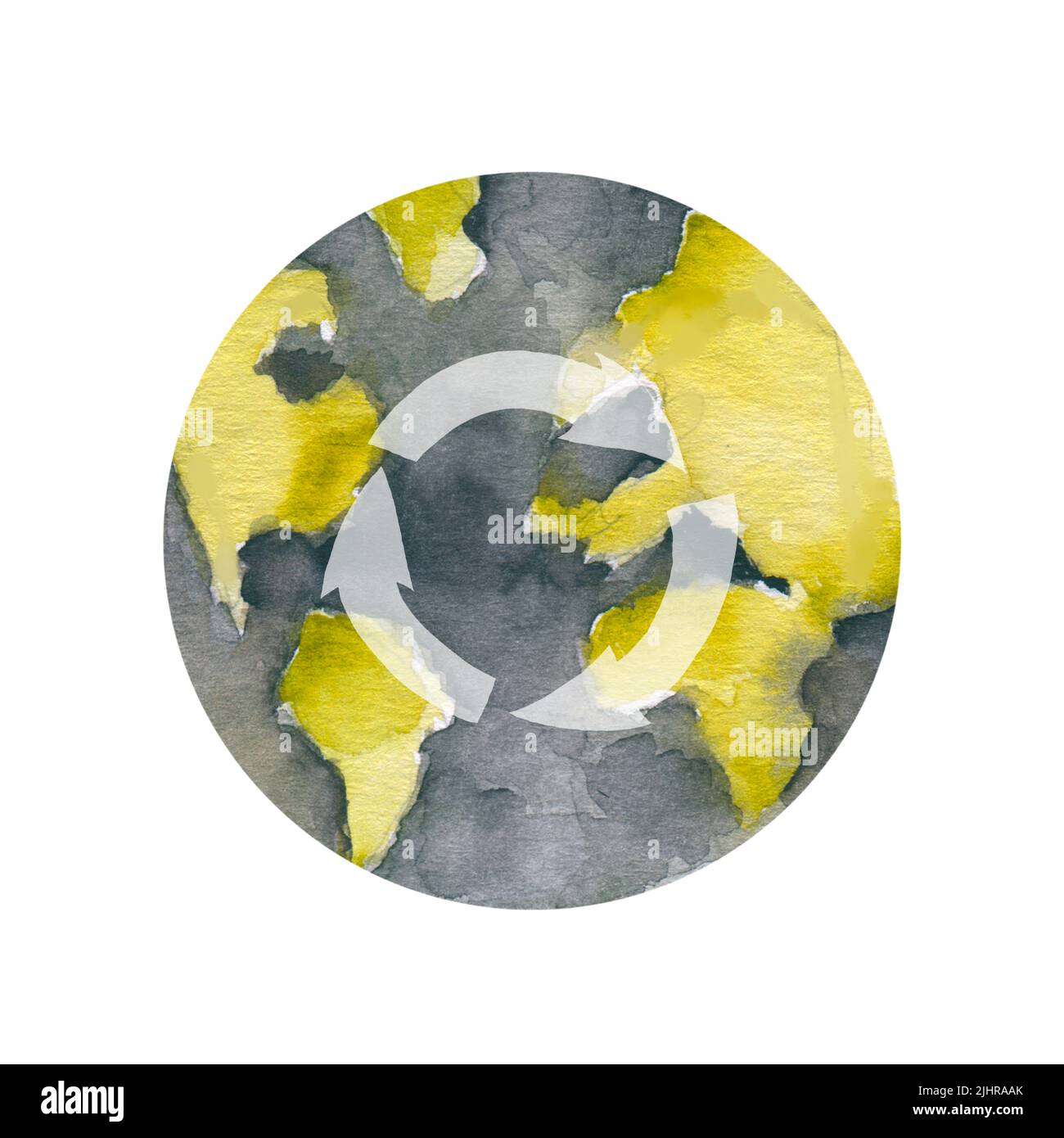 Autocollant écologique moderne avec panneau de recyclage, flèches et ...