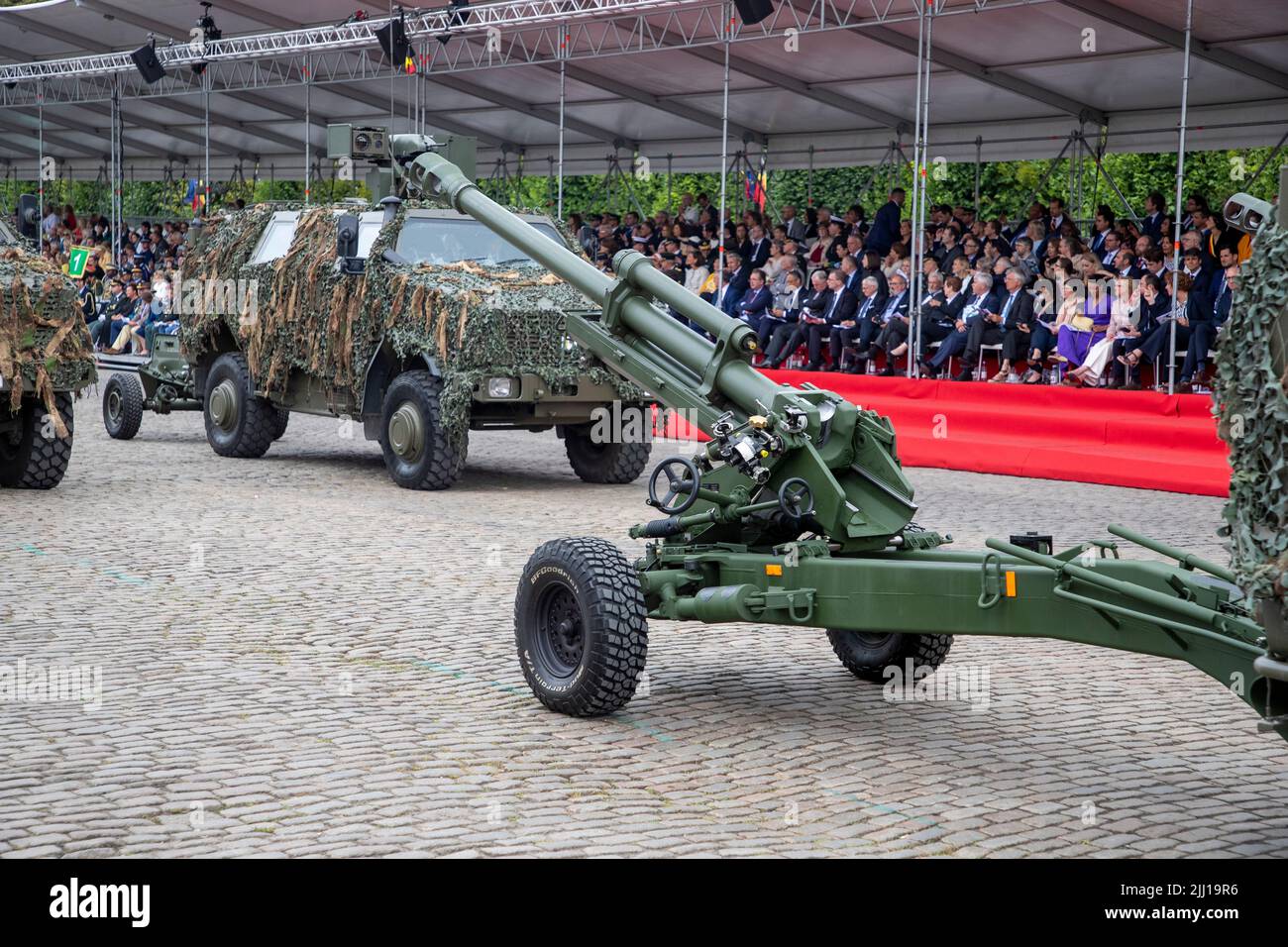 Illustration montre, un canon houwitser/ obusier LG1 Mark 105mm et ...