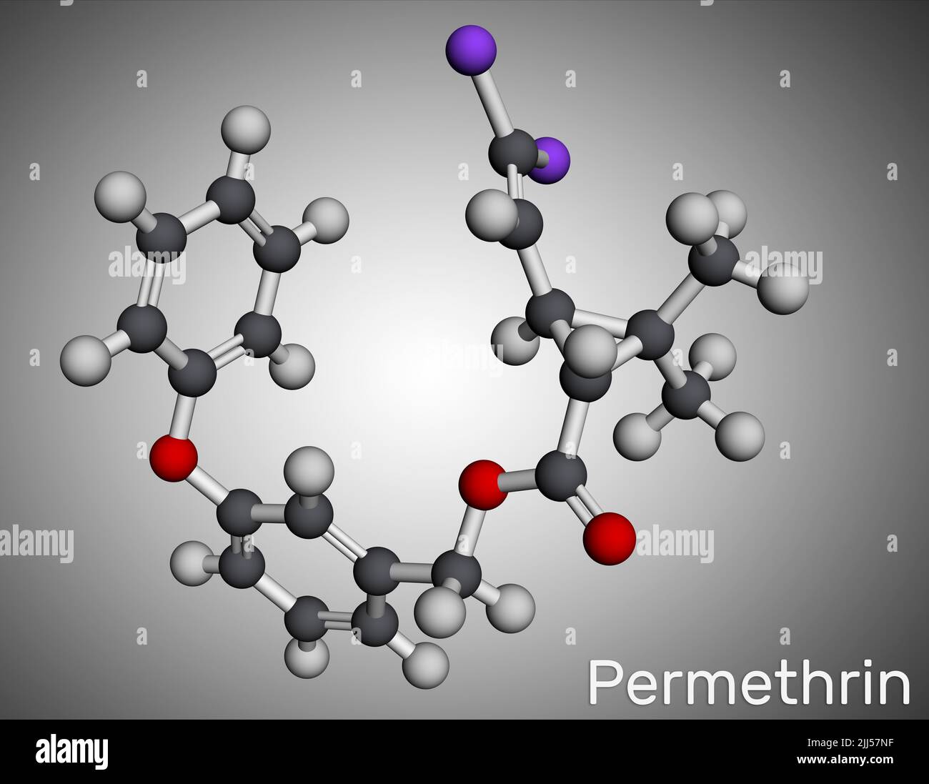 Molécule de perméthrine. Il est insecticide et médicament, utilisé dans ...