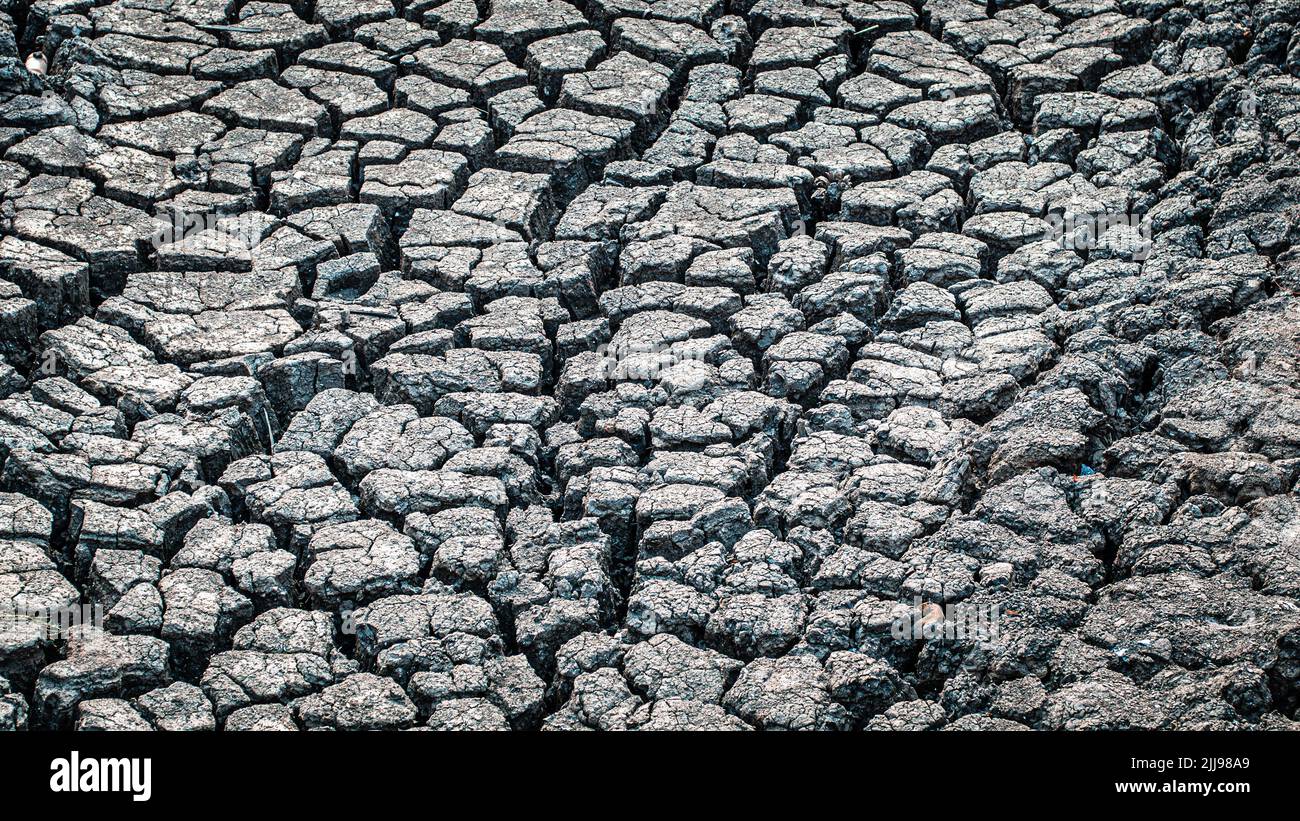 Texture fissurée, sèche la surface de la terre. Pénurie mondiale d'eau ...