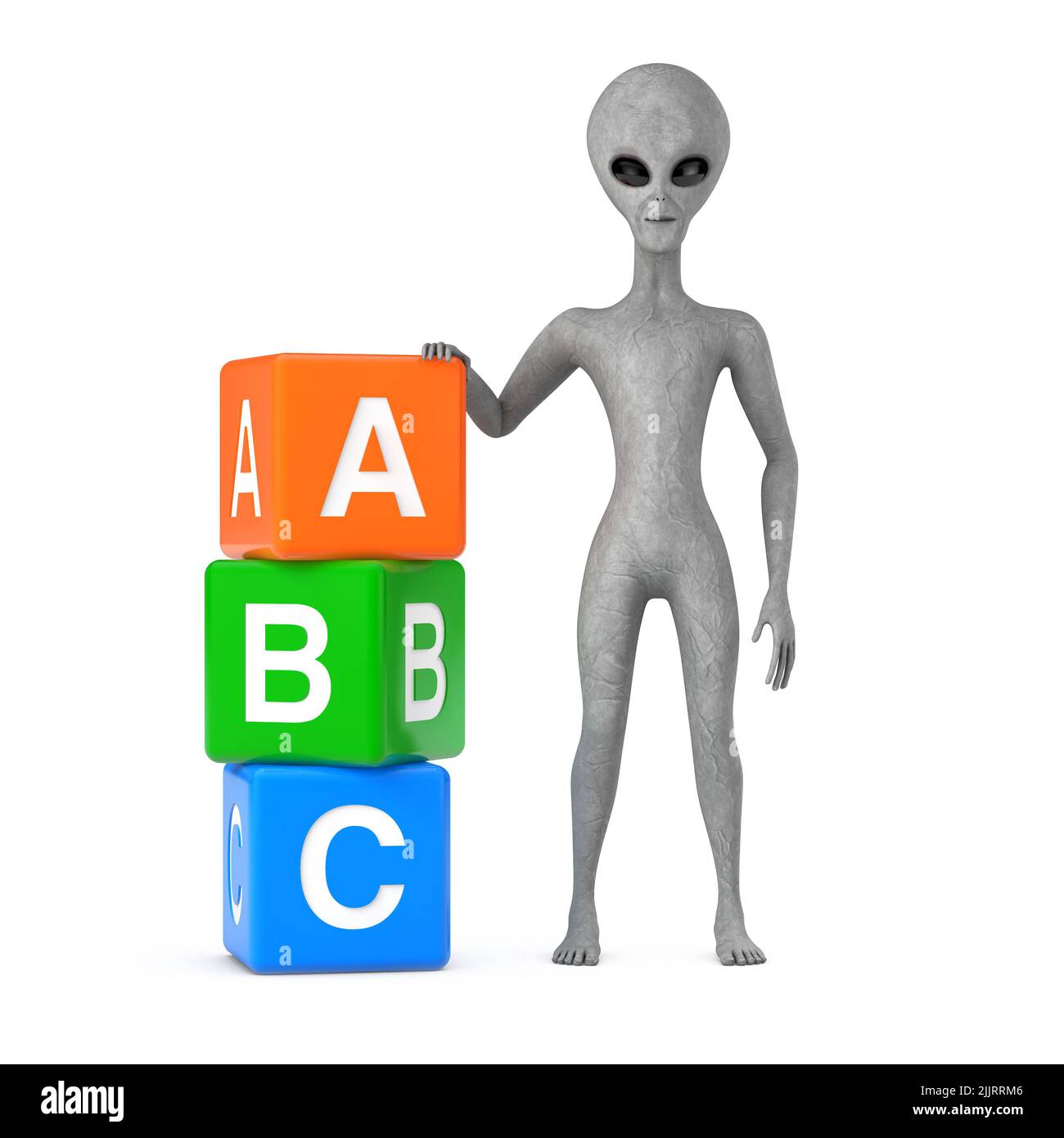 Personnage de personnage de cartoon Alien humanoïde gris effrayant ...