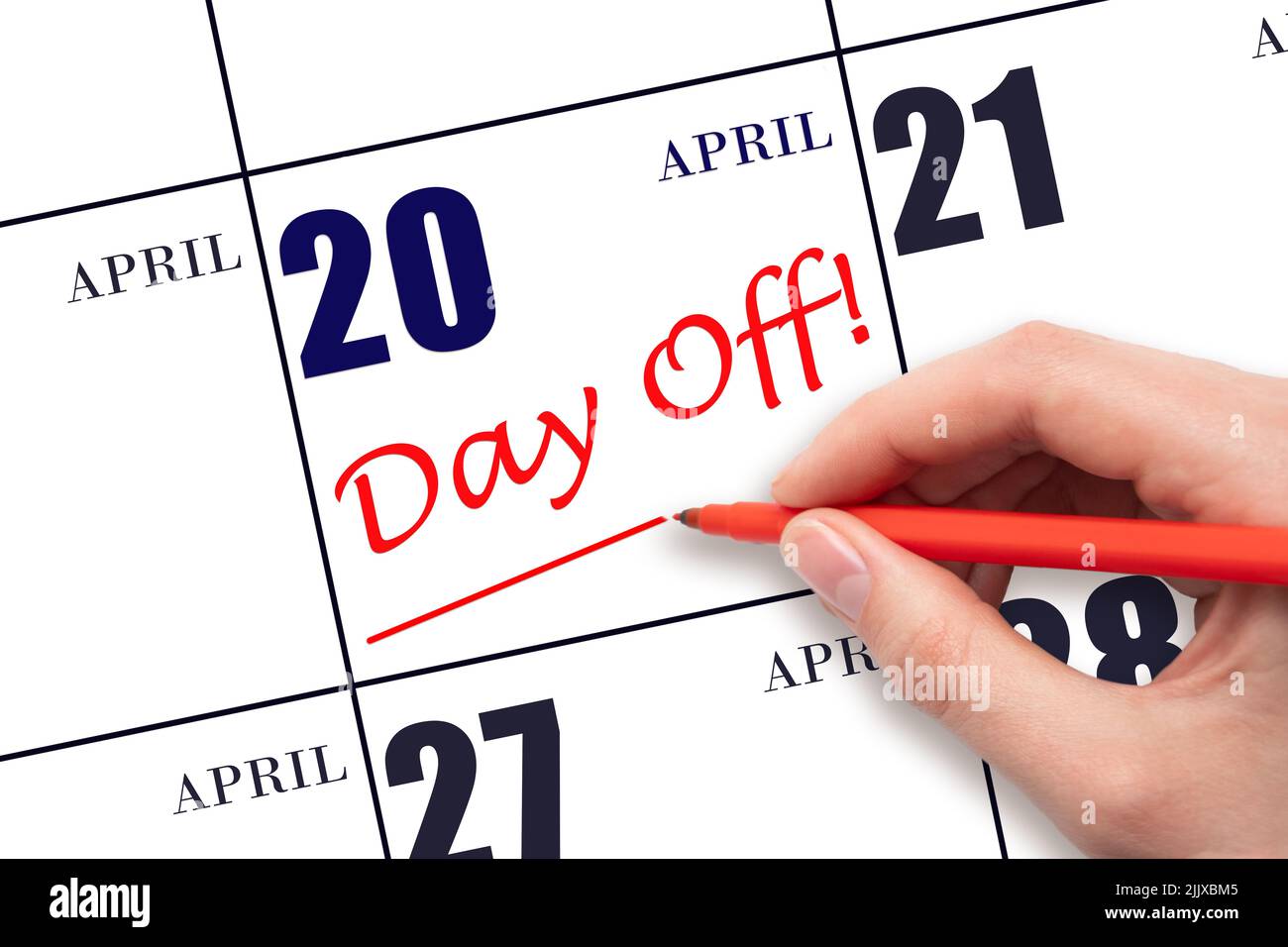 20th jour d'avril. Écrire du texte à la main JOUR de fin et dessiner ...