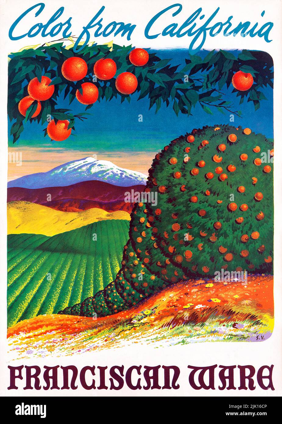 Affiche de voyage vintage des années 1950 chicago Banque de photographies et d’images à haute ...