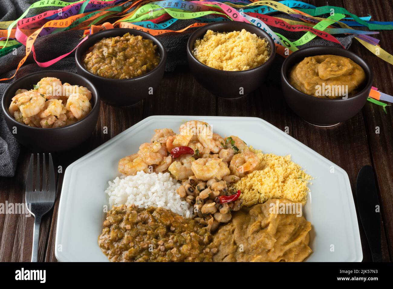 Caruru. Plat traditionnel afro-brésilien à base d'okra et de crevettes ...