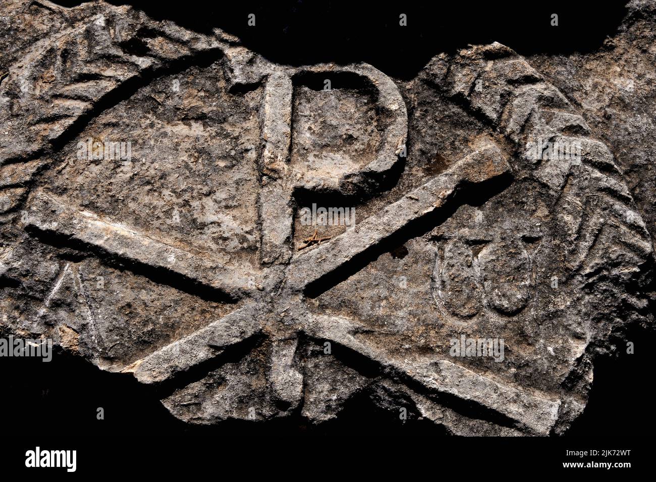 Monogramme ou christogramme Chi Rho, symbolisant le mot grec pour le ...