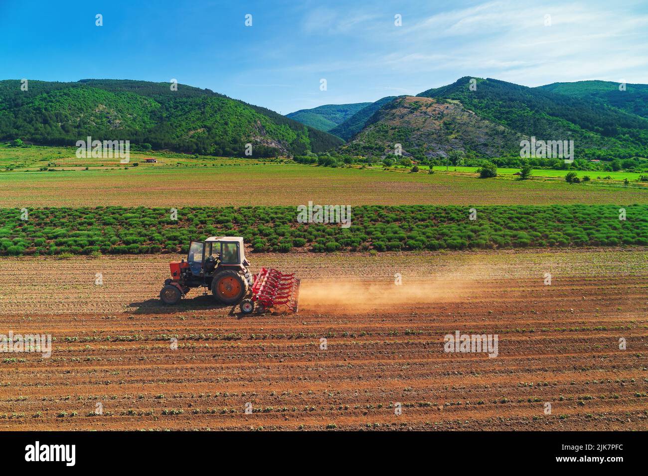 Un agriculteur cultivant un champ dans Banque de photographies et d ...