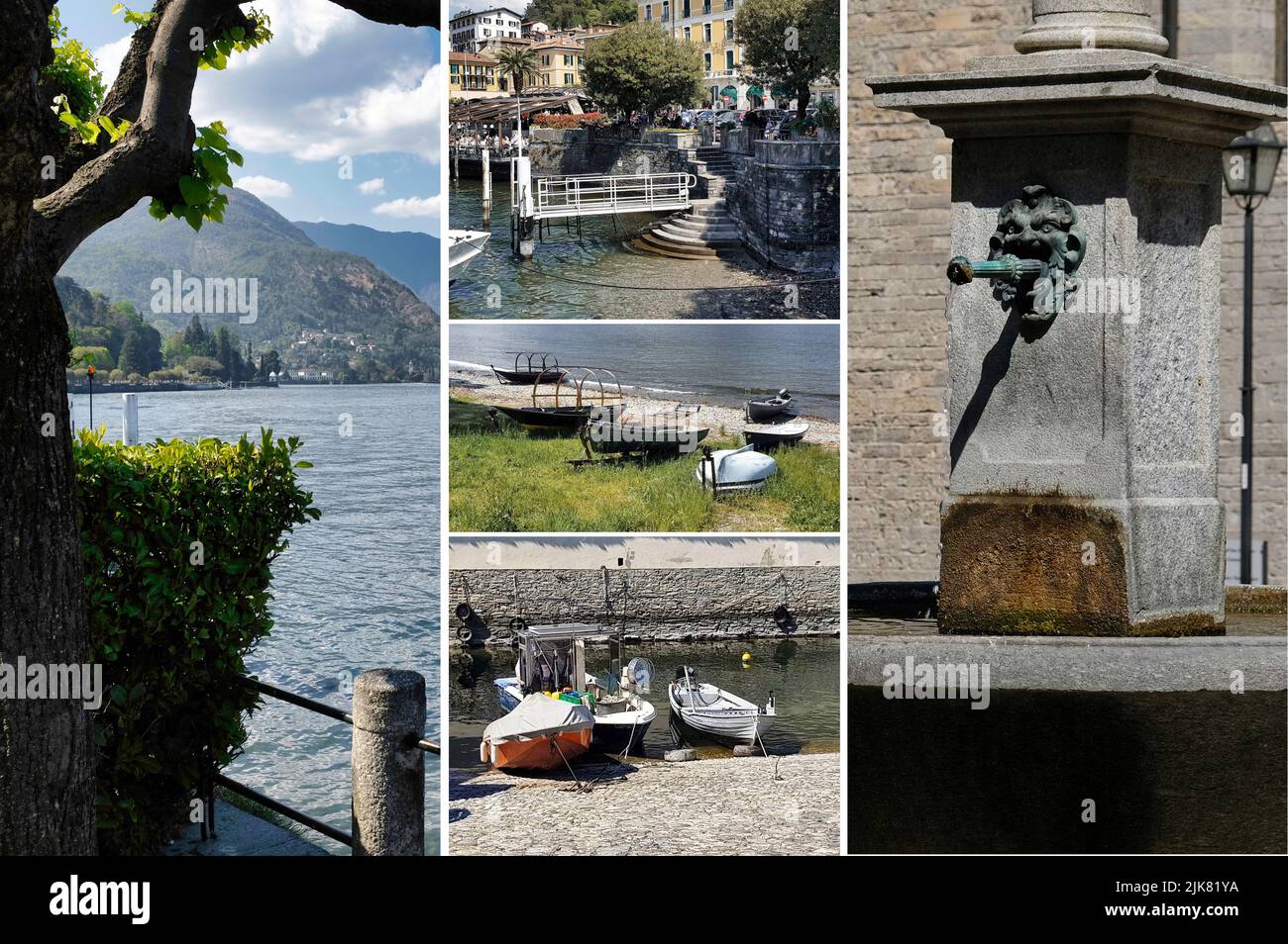 Lac de Côme, ville de Bellagio, Italie. Paysages fascinants de la ville ...