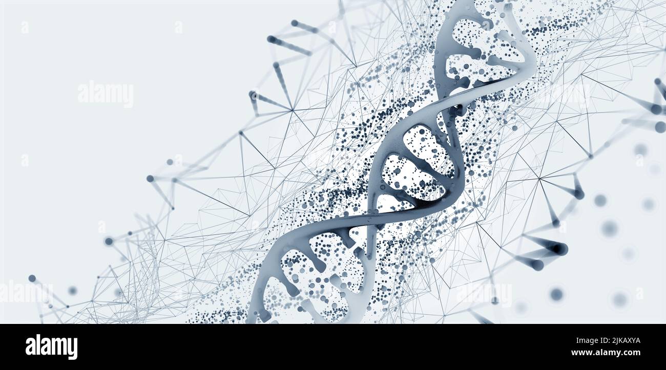 Illustration de DNA Helix 3D. Mutations sous microscope. Décodage du ...