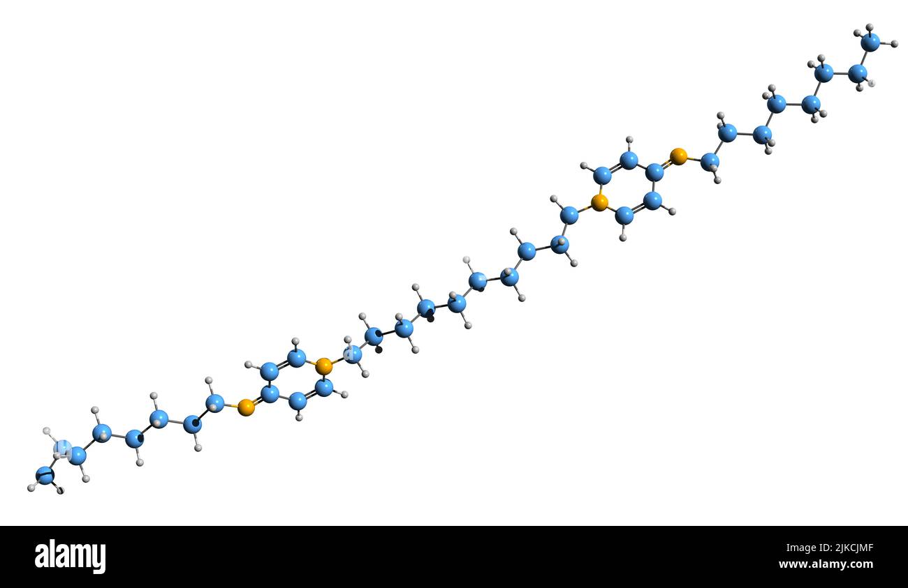 3D image de la formule squelettique du dichlorhydrate d'octenidine ...