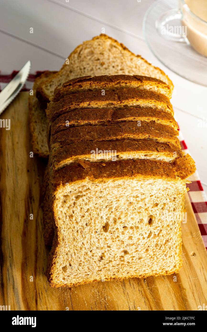 pain de pain ou pain entier avec fermentation naturelle, dans une scène ...