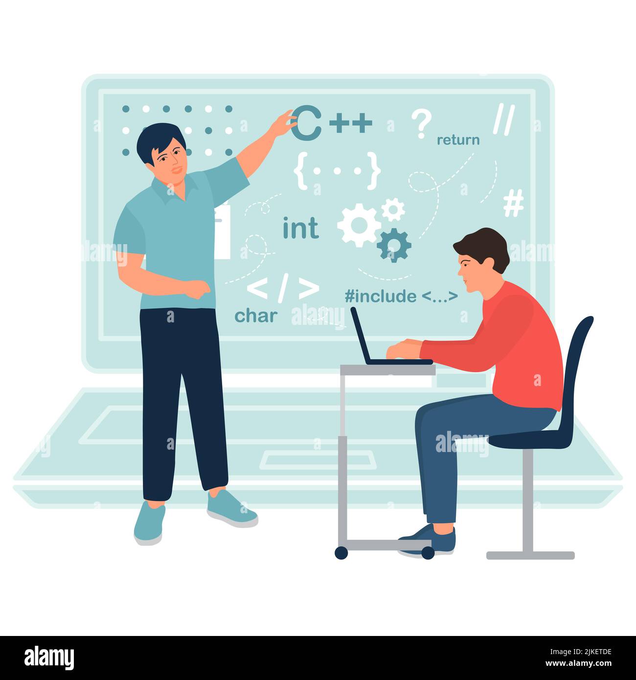 Illustration vectorielle apprentissage des langages de programmation ...