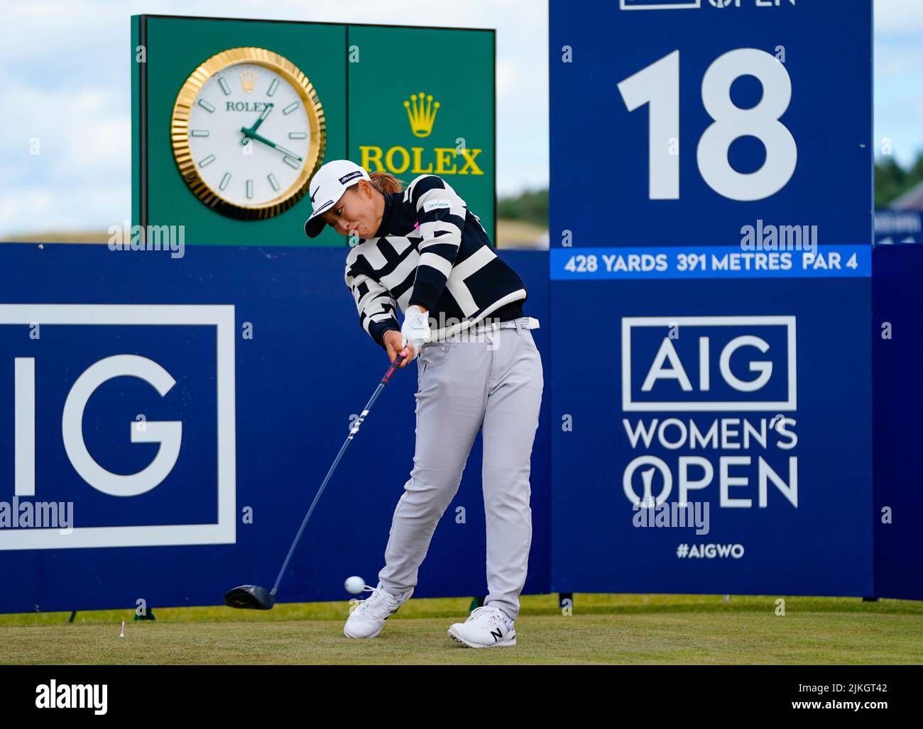 Gullane, Écosse, Royaume-Uni. 2nd août 2022. Les golfeurs s'exercent ...
