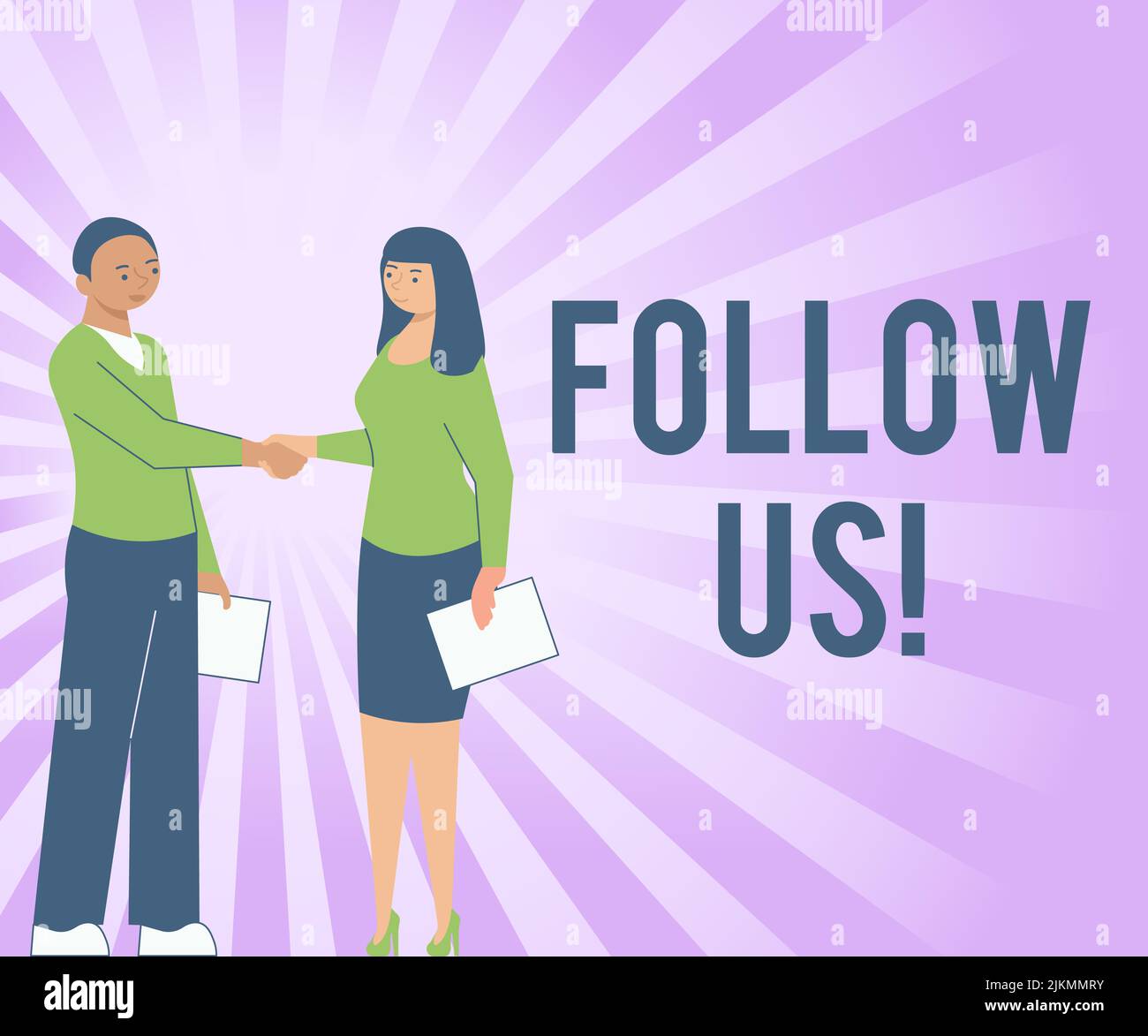 Panneau de texte indiquant Suivez-nous. Mot écrit sur acte de personne ...