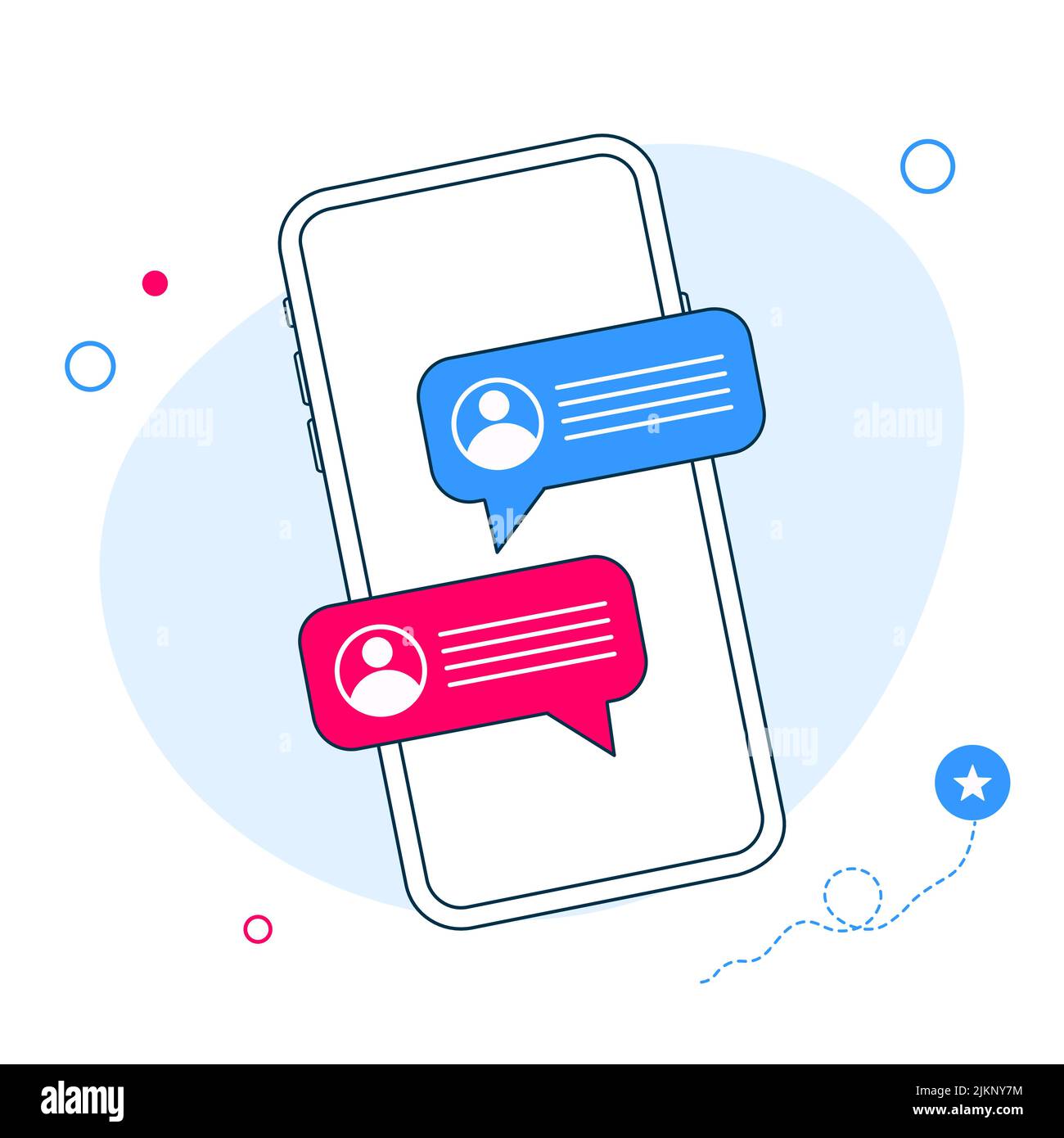 Messages de discussion en ligne notification de texte sur le téléphone ...