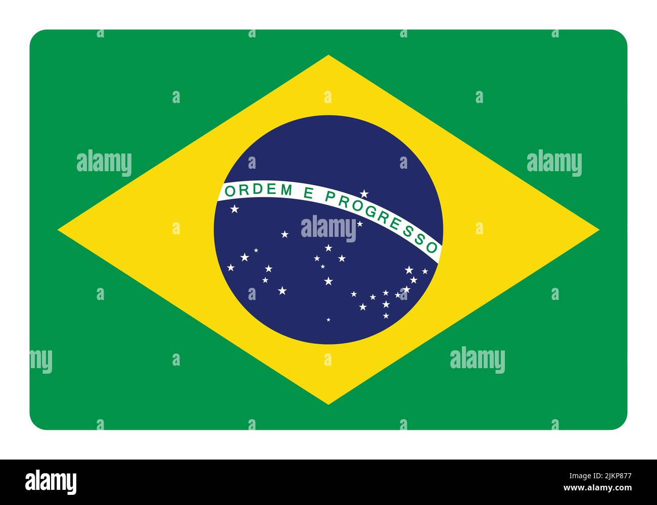 Drapeau du Brésil. Symbole national brésilien dans les couleurs officielles. Icône de modèle ...