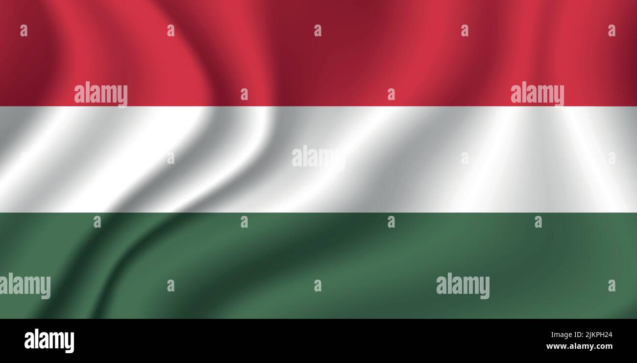 Drapeau de la Hongrie. Symbole national hongrois dans les couleurs ...