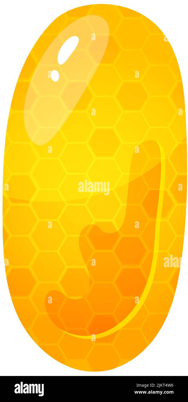 Police douce au miel. Lettre de dessin animé miel liquide, police ...