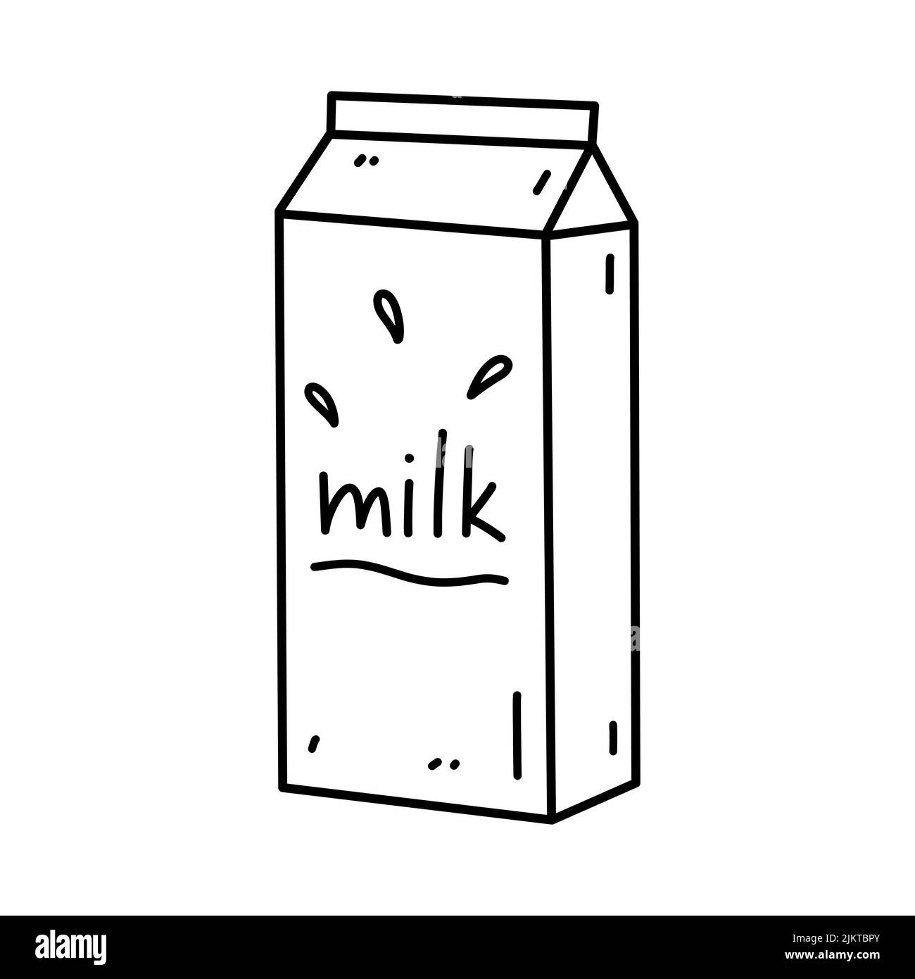 Emballage en carton avec lait isolé sur fond blanc. Produit laitier ...