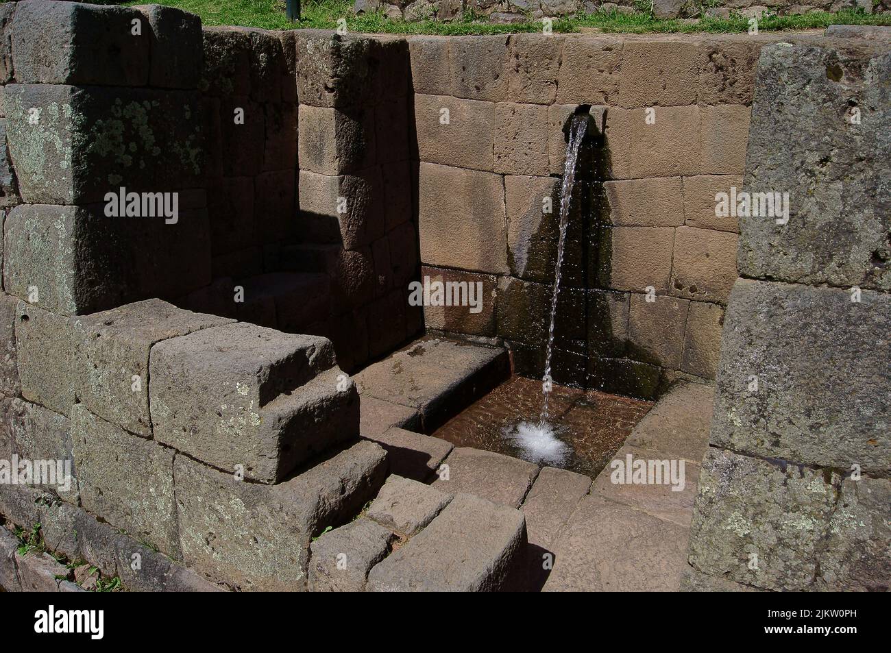A beautiful shot of the Inca water fountain at Tipon Archaeological ...