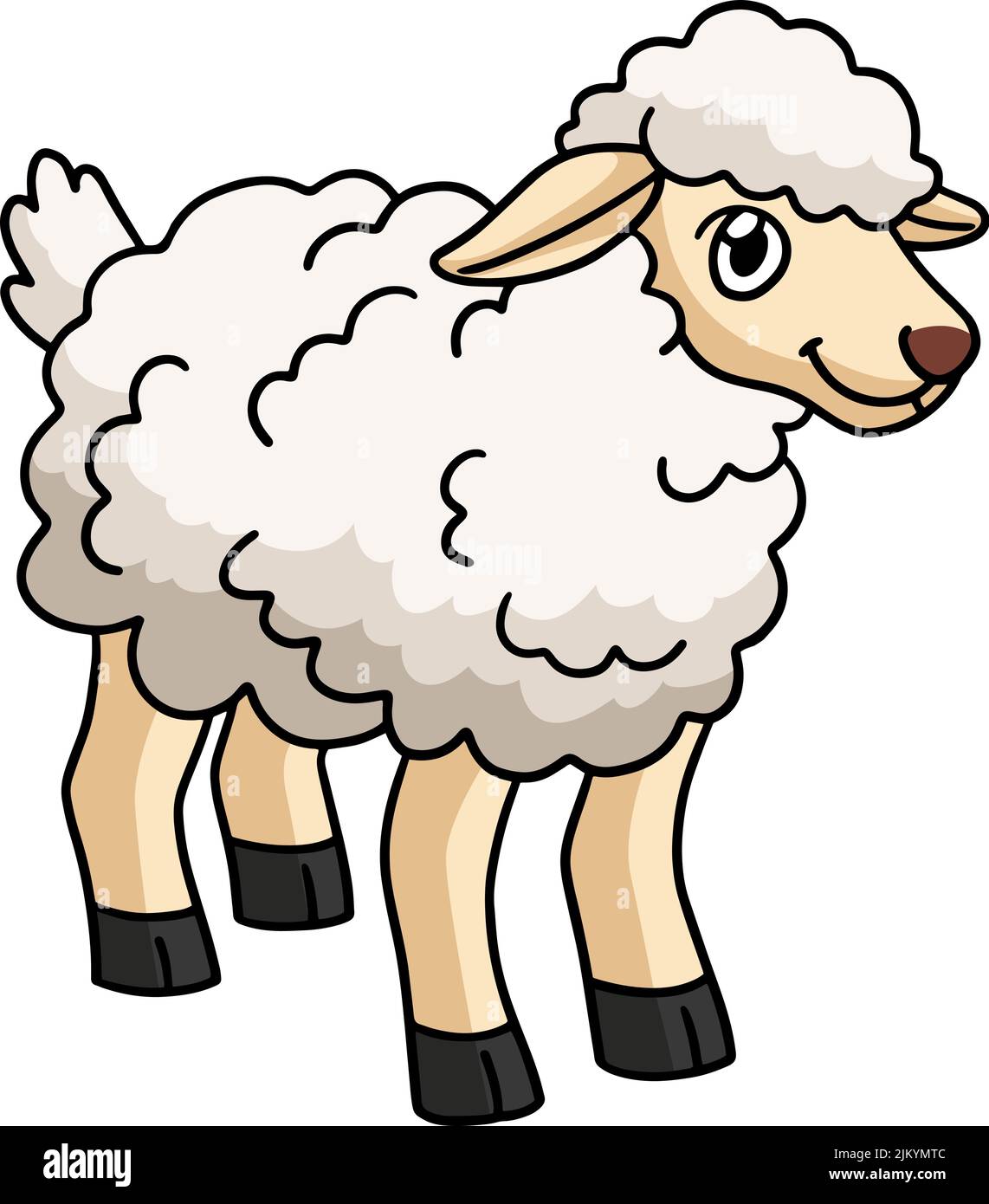 Illustration d'un dessin animé de couleur de mouton Image Vectorielle ...