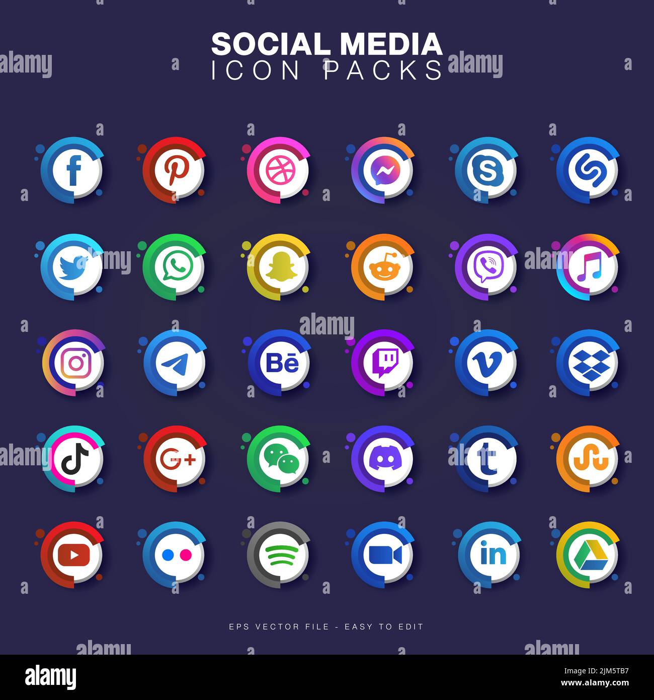 Ensemble de jeux d'icônes ou de vecteurs de réseaux sociaux avec les ...