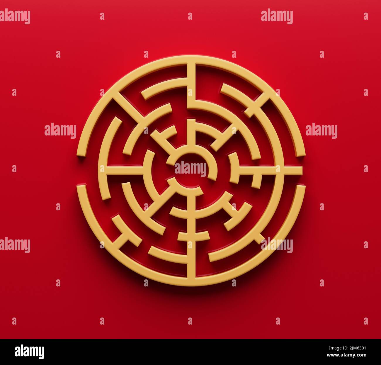 Cercle labyrinthe labyrinthe jeu 3D illustration. Jeu rond de puzzle ...