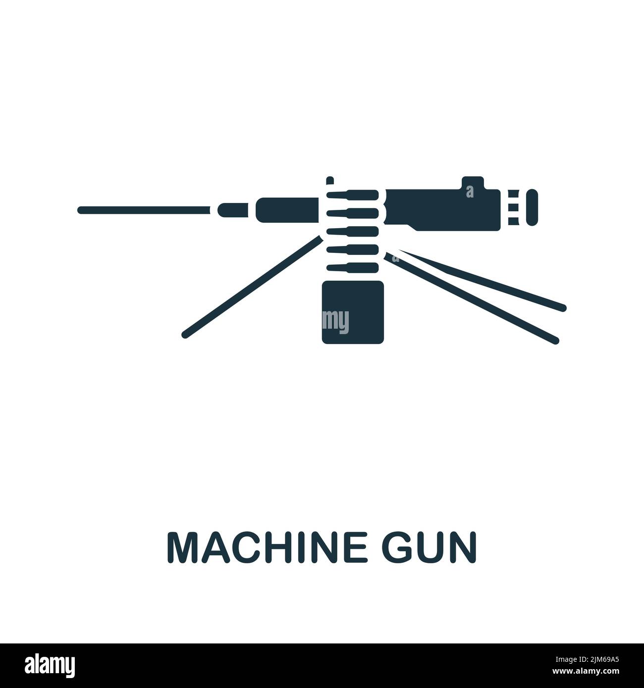 Icône Canon machine. Icône d'arme de ligne simple monochrome pour les ...