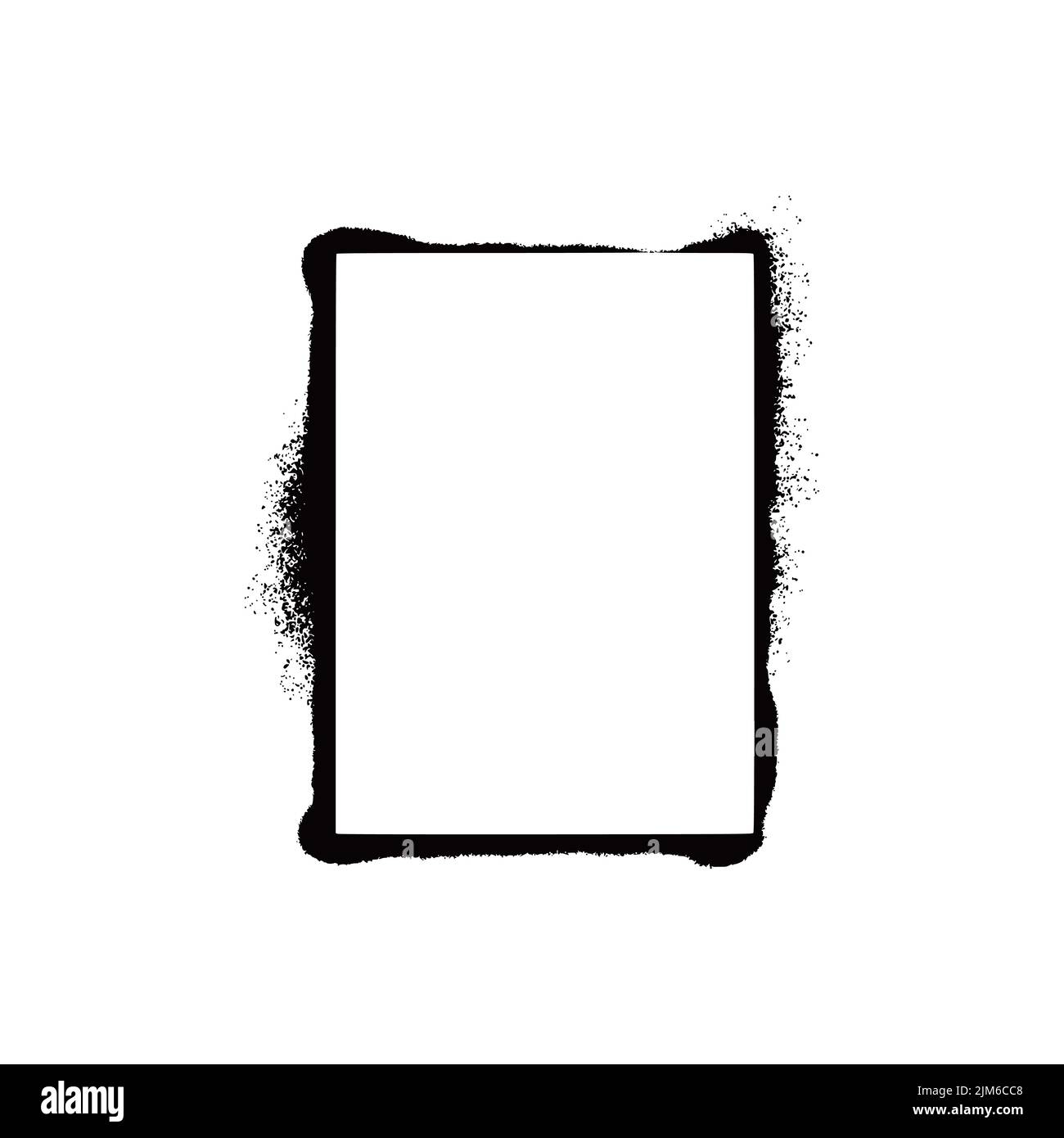 Cadre de peinture en spray à pochoir. Grunge style graffiti cadre noir ...