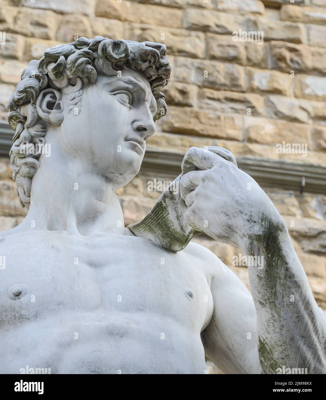 La statue de David de Michel-Ange sur la Piazza della Signoria à ...